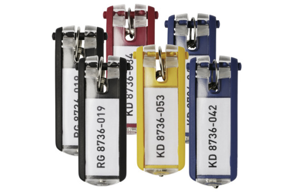 DURABLE Schlüsselanhänger KEY CLIP 195700 farbig assortiert 6 Stück ...