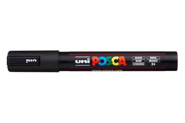 POSCA Marker 1.8-2.5mm PC-5M BLACK schwarz, Rundspitze - Schlup