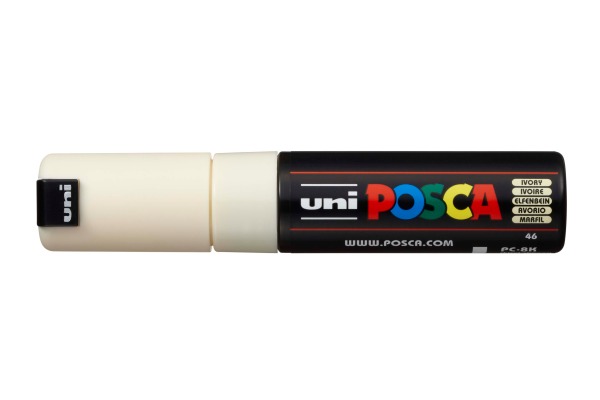 POSCA Marker 8mm PC-8K IVORY elfenbein, Keilspitze - Schlup