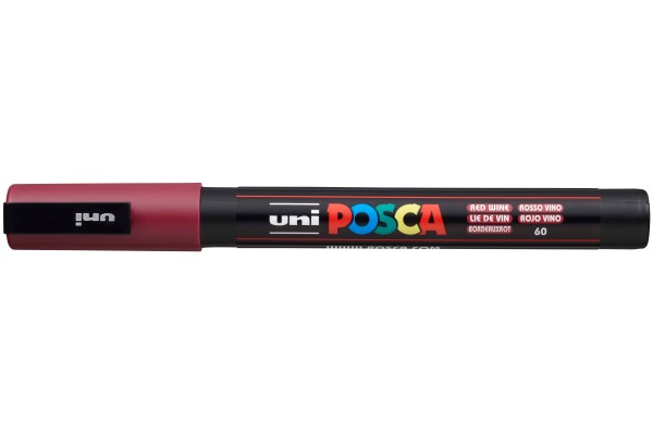 POSCA Marker 0.9-1.3mm PC3M RED WIN bordeaux, Rundspitze - Schlup