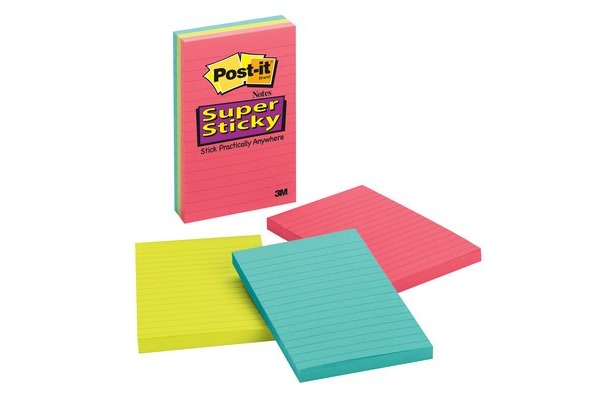 POST-IT Block Super Sticky 102x152mm 660-3SSUC 3-farbig ass.,3x90Bl ...